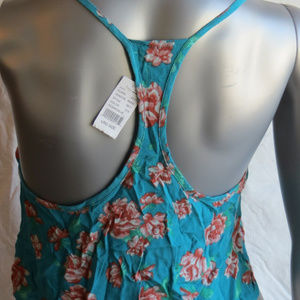 Pacsun/ L.A. Heart | Tops | Pacsun Ocean Blue Floral Strap Half Top S L ...
